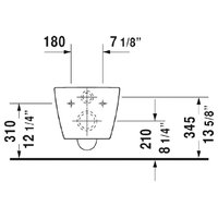 Duravit ME by STARCK Wall Mounted Toilet Bowl, Dual Flush, White ...