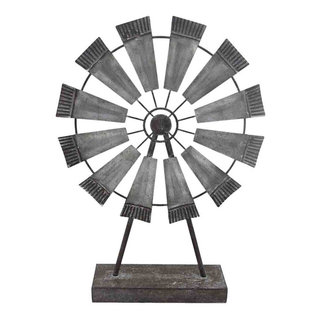 Metallic Vintage Windmill Table decor, Gray, Small - Farmhouse ...