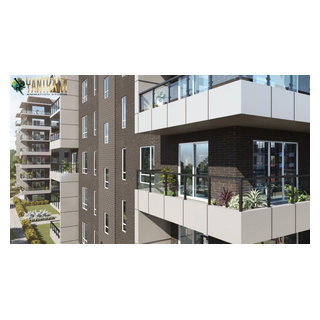 3d rendering exterior design of apartment balcony by 3d exterior ...