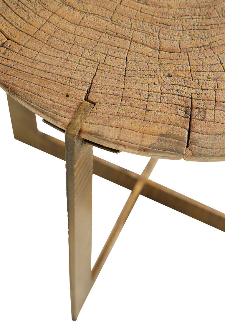 Brass Base Grain End Table - Contemporary - Side Tables And End Tables ...