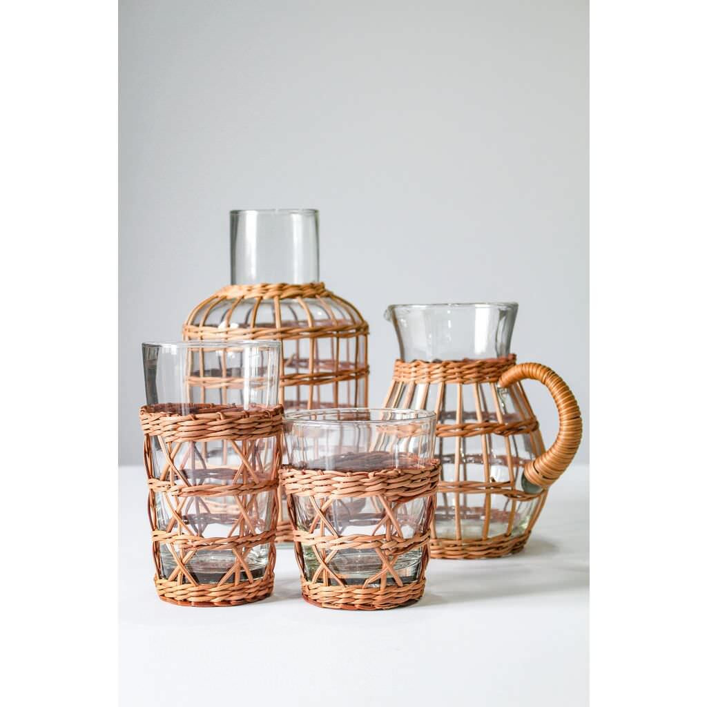 Seagrass Rattan Cage Tall Pitcher - Tropical - Pitchers - by Sportique ...