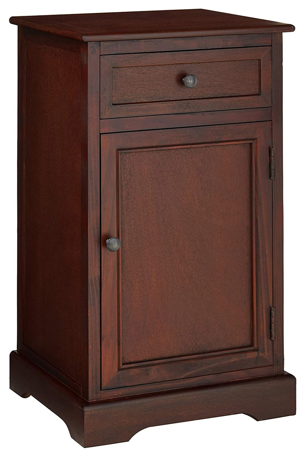 Transitional Nightstand With Upper Drawer & Spacious Cabinet Storage ...
