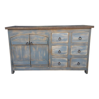Crusaders Rustic Gray Washed Bathroom Vanity, 48x22x36 - Farmhouse ...