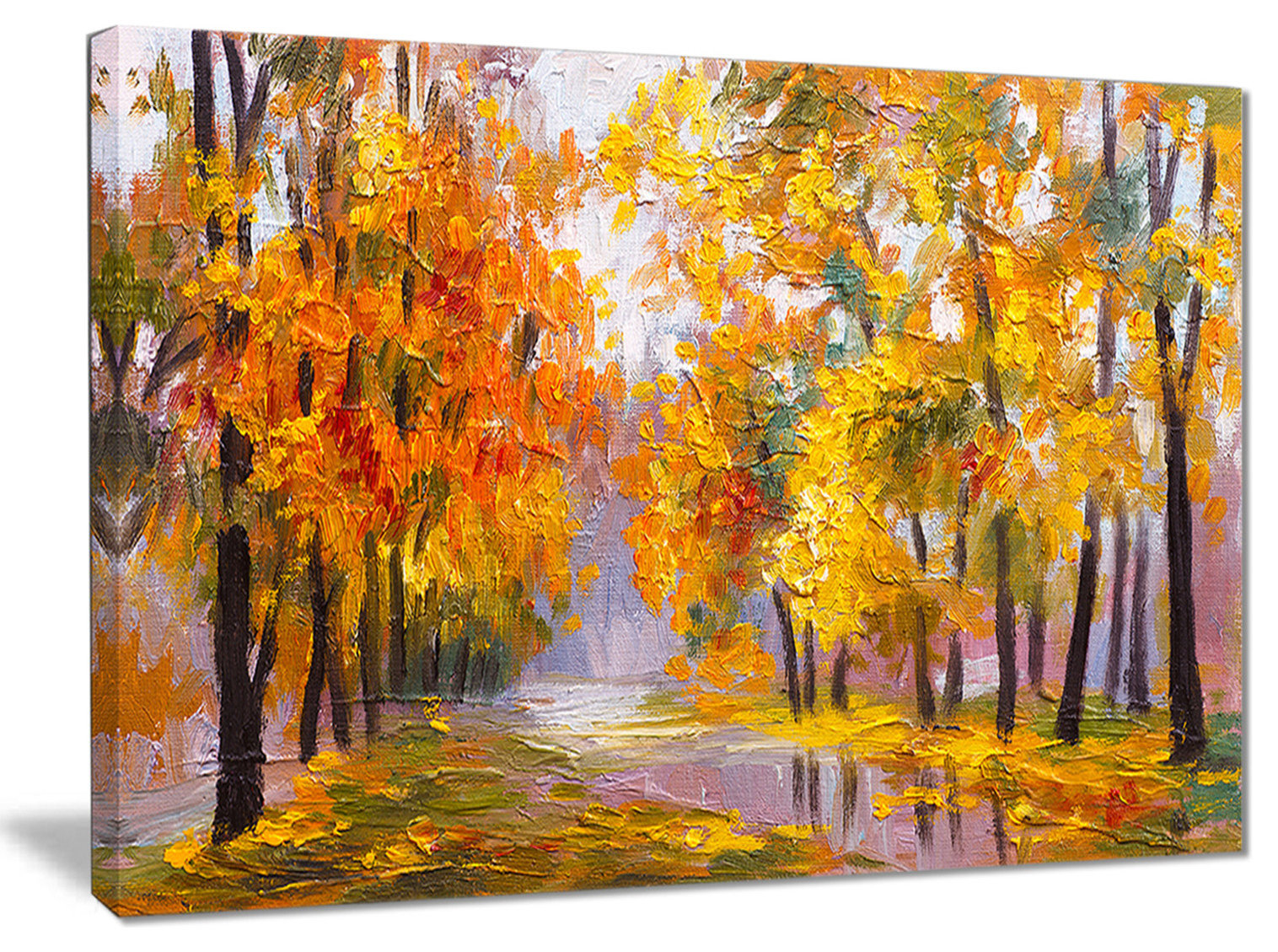 "Full of Fallen Leaves" Landscape Canvas Artwork, 20"x12 ...