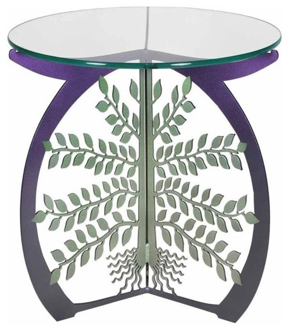 Tree of Life Glass Top Table - Contemporary - Outdoor Side Tables - by ...