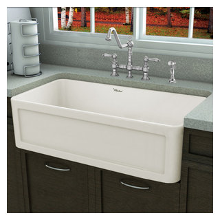 Fireclay Reversible 27" Sink, Plain Front Apron on One Side ...