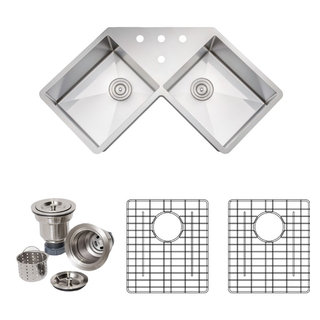 Wells Sinkware Handcrafted Butterfly Stainless Steel Corner Kitchen ...