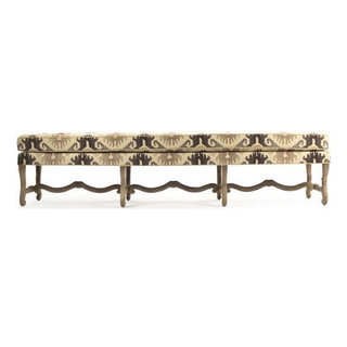 Bernic Collection Beige Upholstered Bench - Southwestern - Upholstered ...