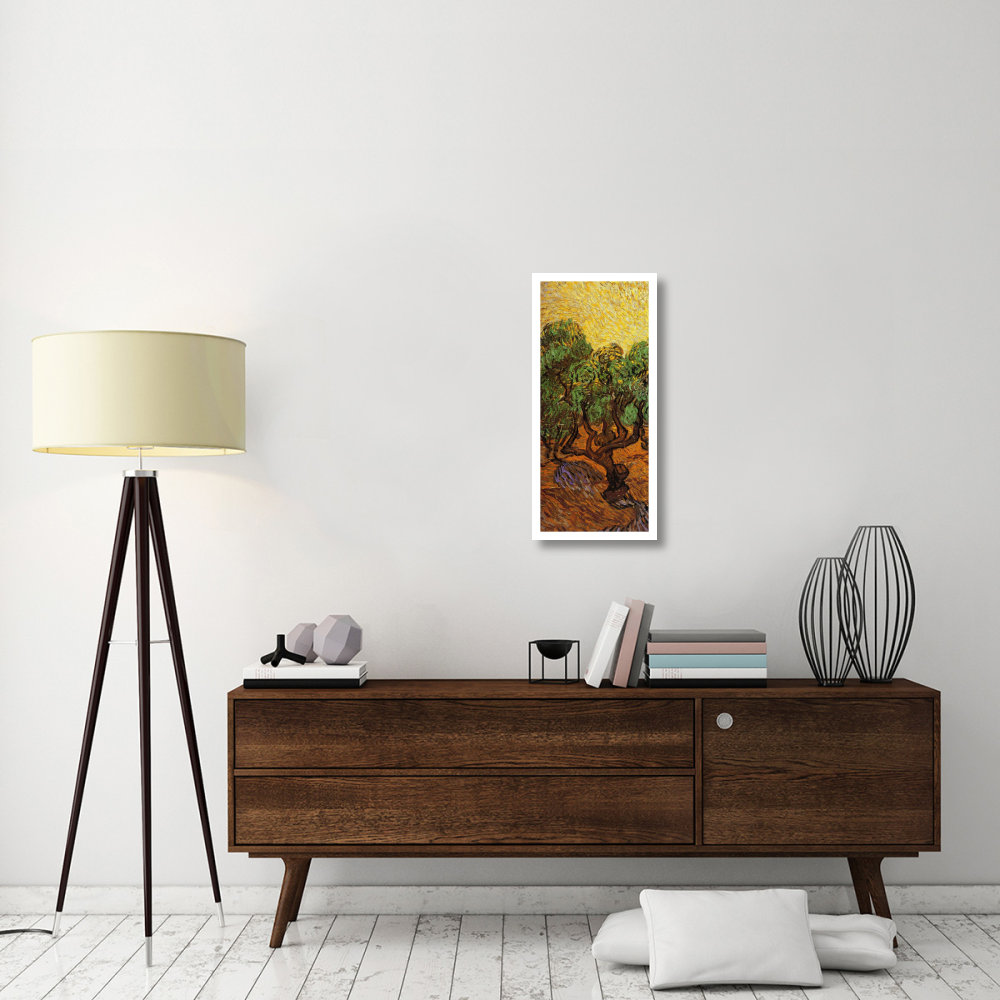 "Olive Trees With Yellow Sky And Sun (left)" Print by Vincent van Gogh ...