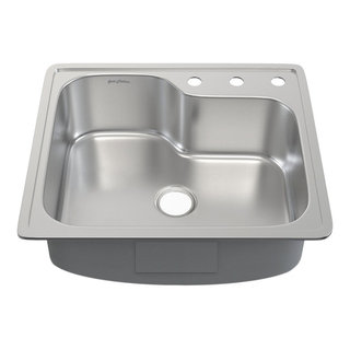 Ouvert 25 x 22 Stainless Steel Single Basin Top-Mount Kitchen Sink ...