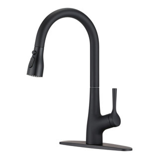 Givingtree Single Handle Pull Down Kitchen Sink Faucet Matte Black ...