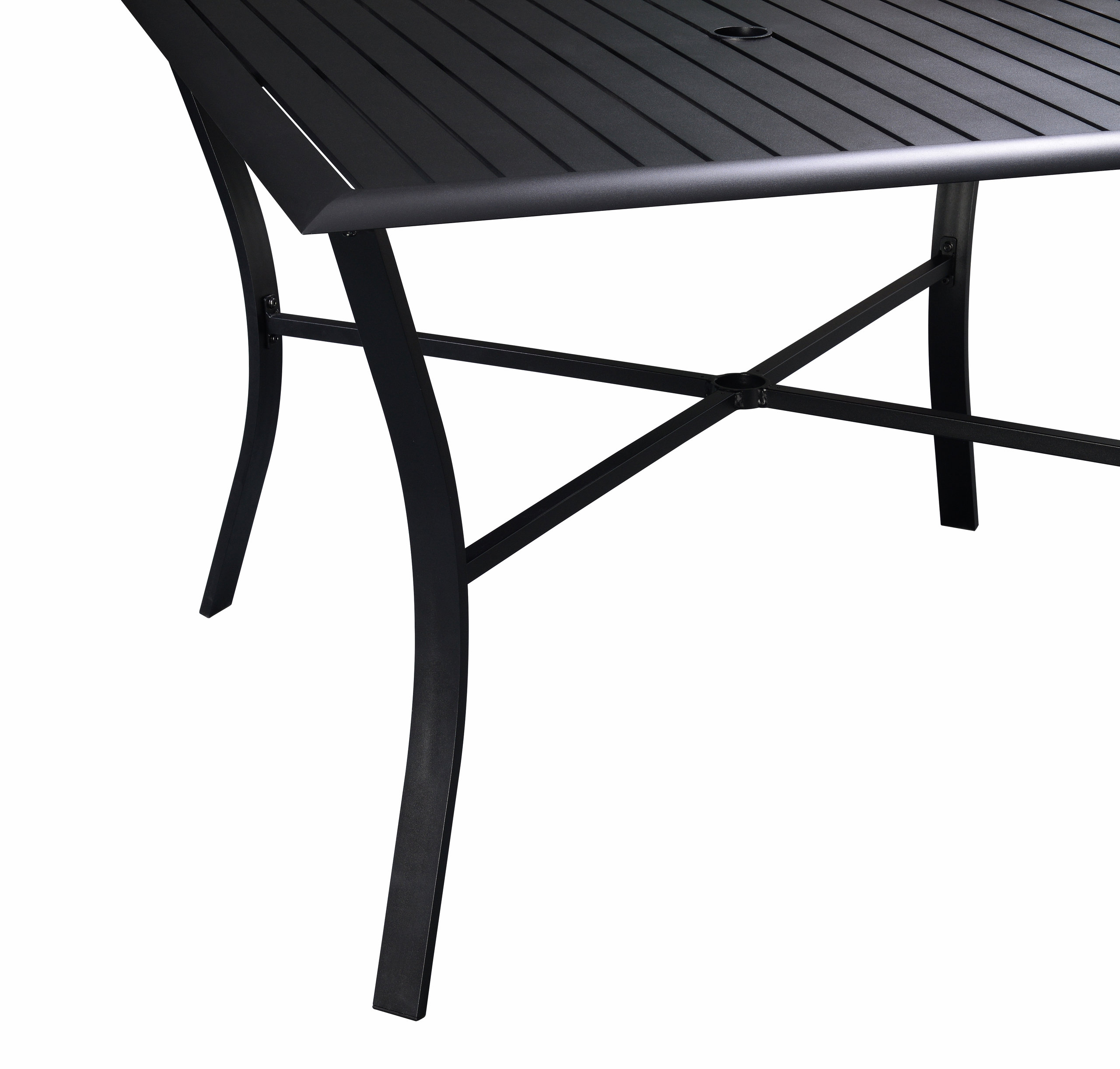 Aluminum 42" Square Slat Table - Black - Transitional - Outdoor Dining ...