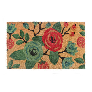 RugSmith Multi Machine Tufted Roses Doormat, 18"x30", 18"x30 ...