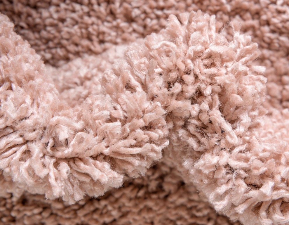 Rug Unique Loom Davos Shag Dusty Rose Round 3' 3 x 3' 3 - Contemporary ...