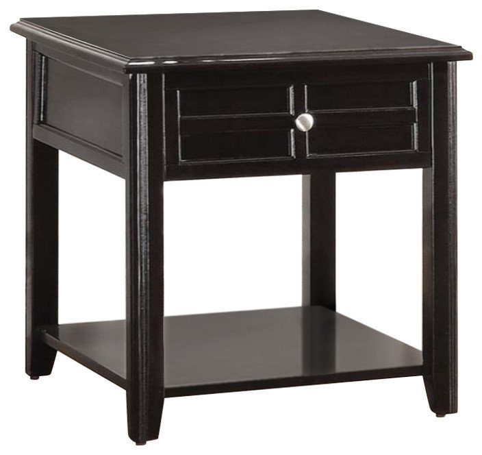 Solid Wooden End Table With Functional Drawer/Open Bottom Shelf ...