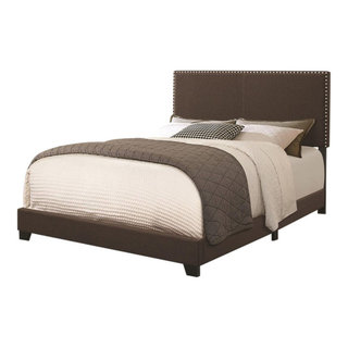 Panel Bed, Brown - Transitional - Panel Beds - by VirVentures | Houzz