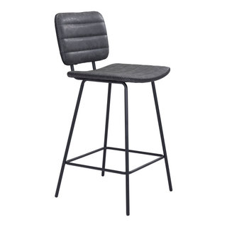 Boston Counter Chair (Set of 2) Vintage Black - Industrial - Bar Stools ...