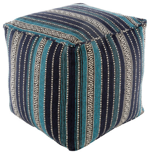 Surya Maya MYPF-002 18"H x 18"W x 18"D Pouf - Southwestern - Floor ...