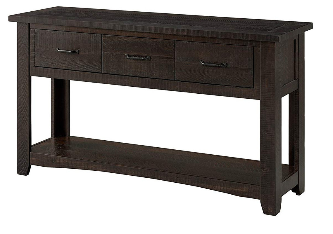Benzara BM178137 Wooden Console Table With 3 Drawers, Espresso Brown ...