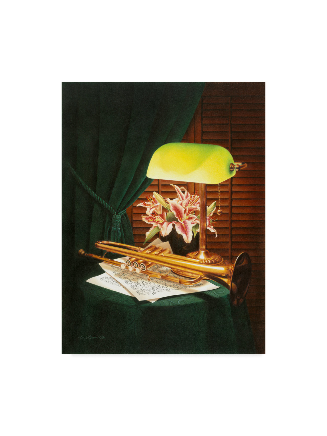 Cecile Baird 'Prelude Gold Lamp' Canvas Art, 24"x32" - Contemporary ...