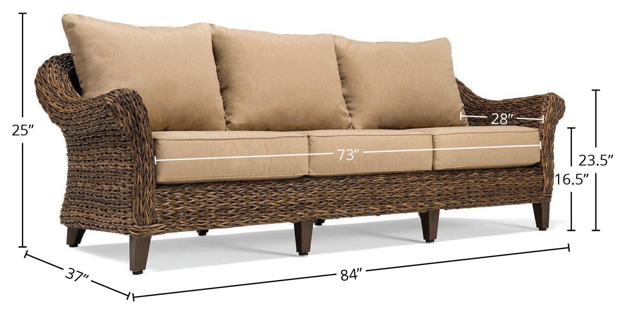 Cayman Sofa, Heritage Brown - Tropical - Outdoor Sofas - by Winston ...