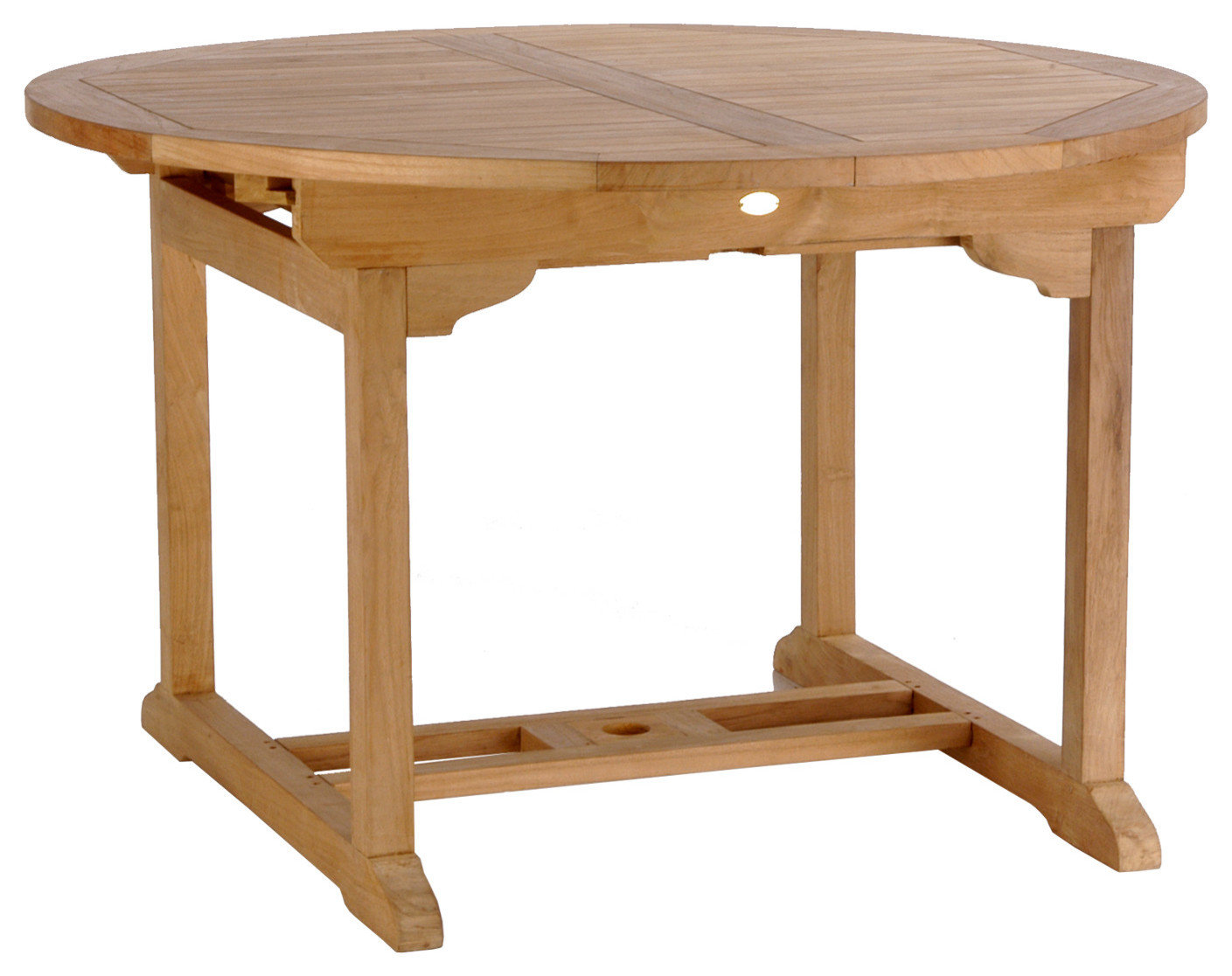 Teak Wood Orleans Round Outdoor Patio Extension Dining Table ...