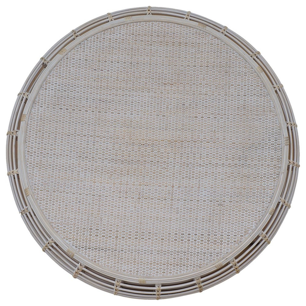 Gallerie Decor Java Transitional Rattan Coffee Table in Whitewashed ...