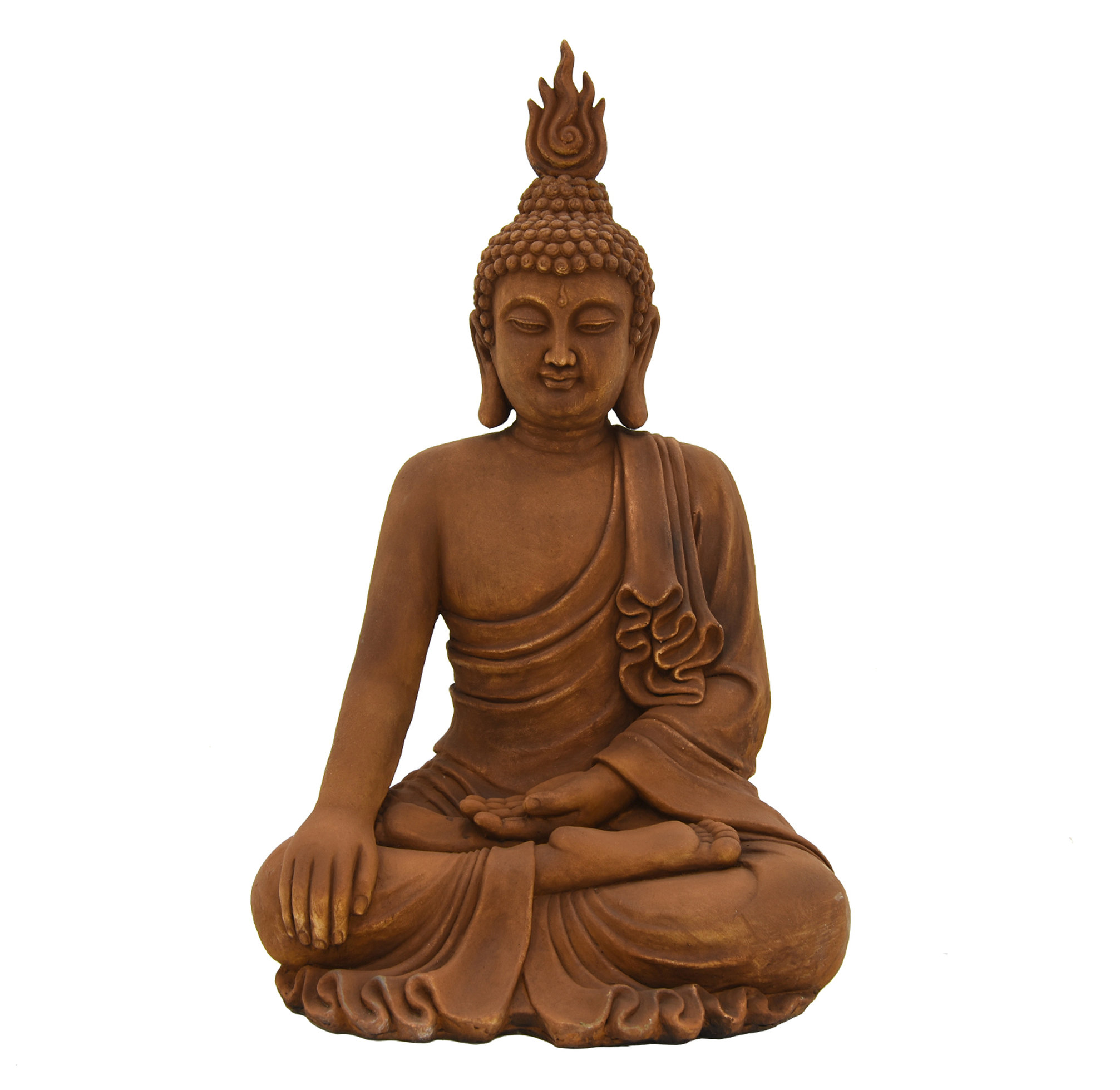 Plutus Brands Buddha Figurine, Brown Resin - Asian - Decorative Objects ...