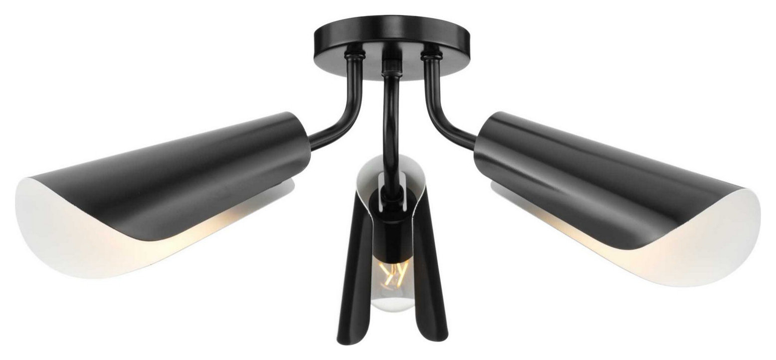 Cornett Three Light Flush Mount in Matte Black - Transitional - Flush ...