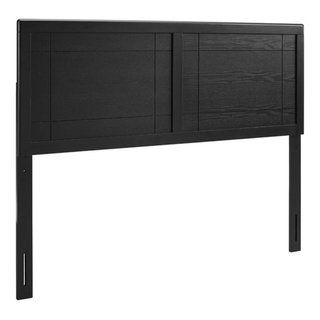 Modway Archie Full Modern Rubberwood and MDF Headboard in Black, King ...