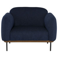 Benson True Blue Fabric Single Seat Sofa - Midcentury - Armchairs And Accent Chairs - by Kolibri ...