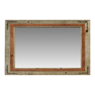 Rustic Mirror, Hobble Creek Style Barnwood With Alder Overlay And ...