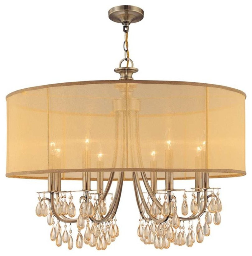 Crystorama Hampton 8-Light Drum Shade Chandelier - Traditional ...