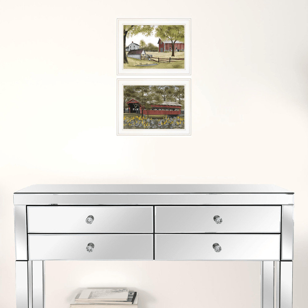 Set Of Two The Spring House 1 White Framed Print Wall Art - Farmhouse ...