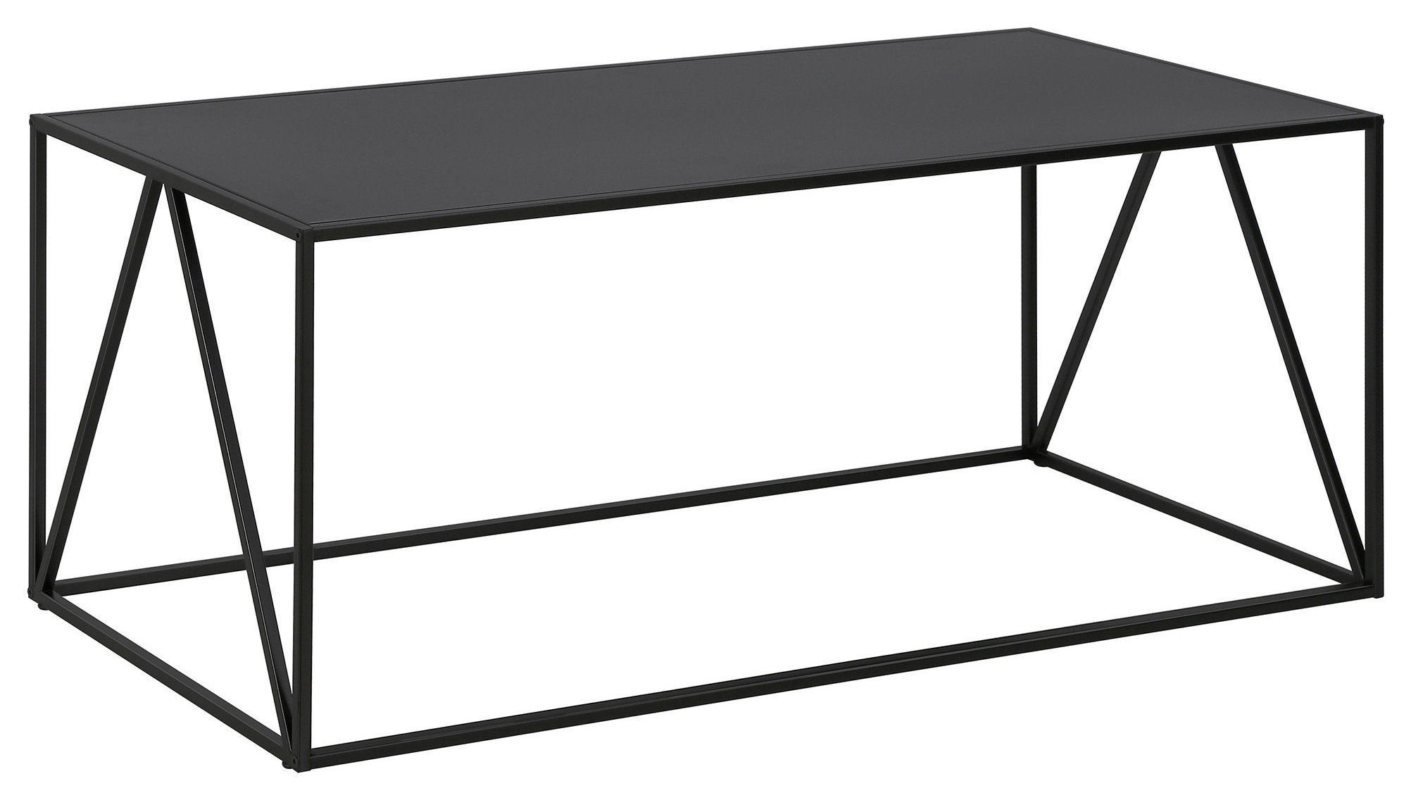 45" Black Steel Rectangular Coffee Table - Transitional - Coffee Tables ...