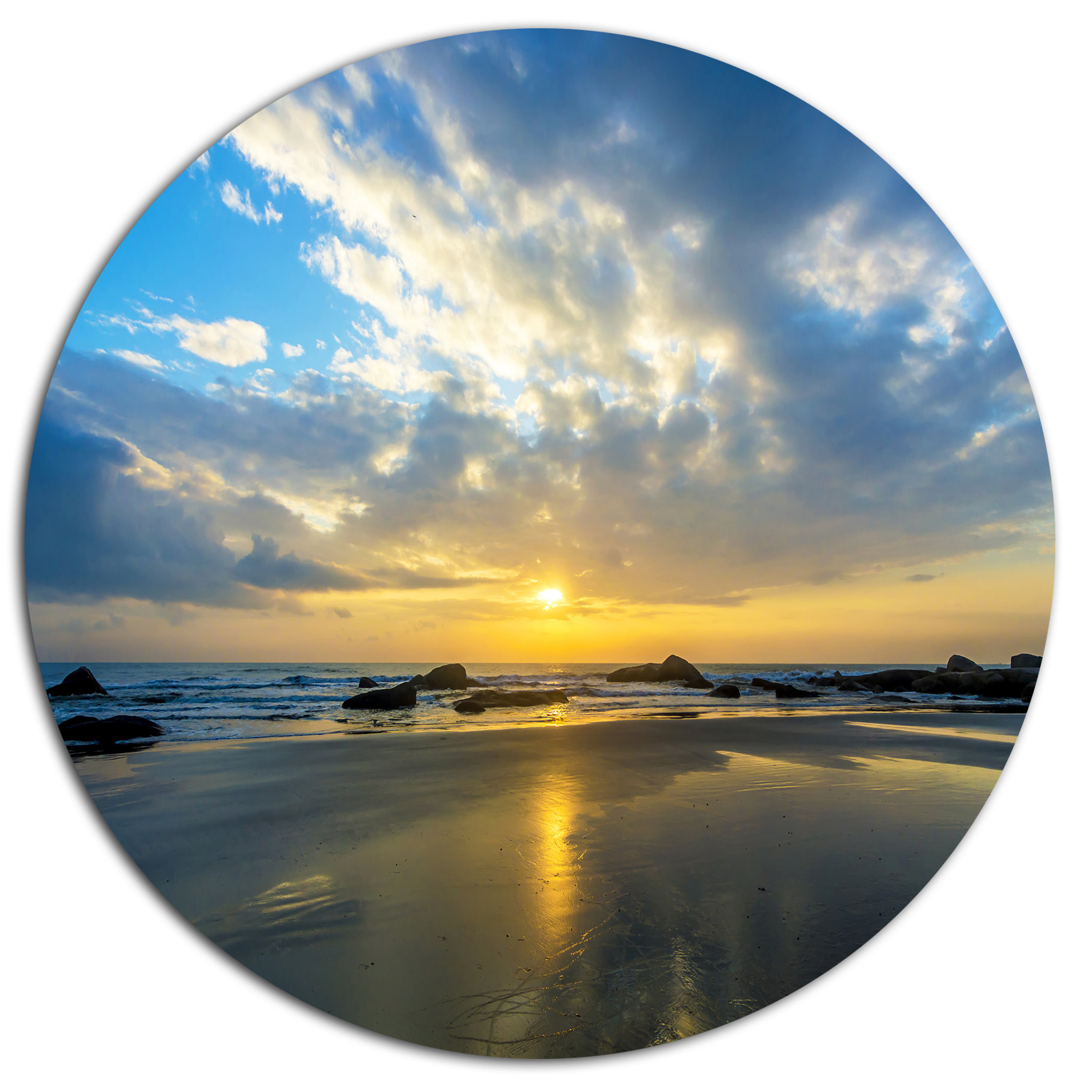 Beautiful Sunrise And Seashore, Seashore Disc Metal Artwork, Disc of 23 ...