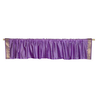 Lavender - Rod Pocket Top It Off handmade Sari Valance - Pair, 60 X 15 ...
