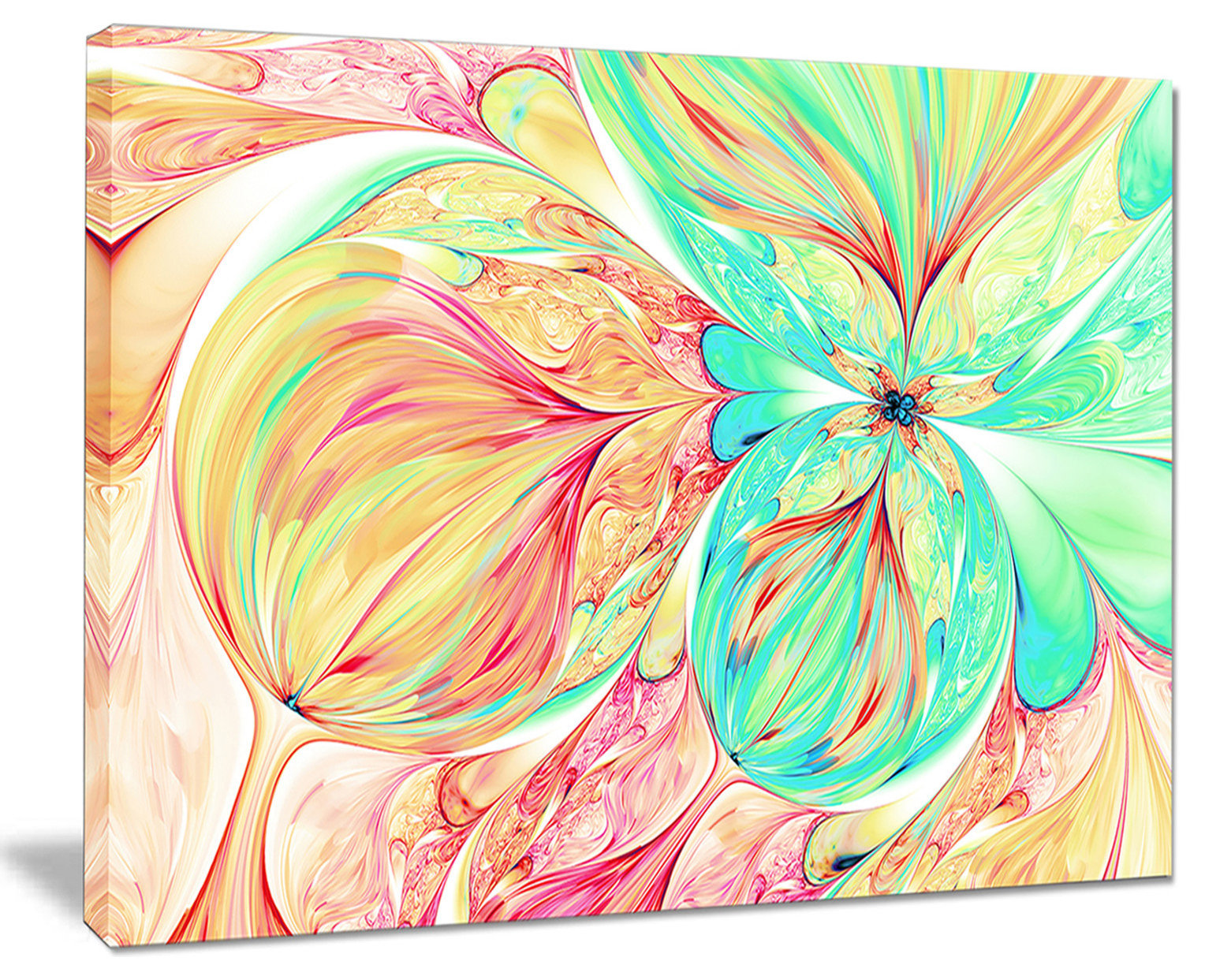 "Red Green Paper Flower" Floral Art Canvas Print, 20"x12 ...