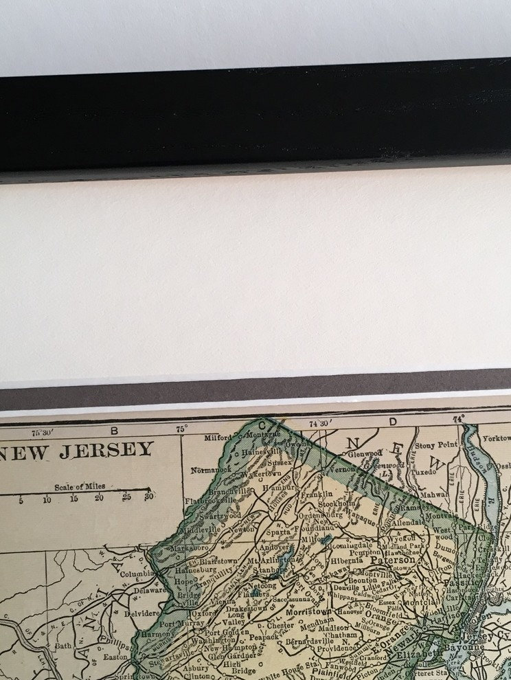 Vintage New Jersey Map, Framed Original New Jersey State Map- Authentic ...