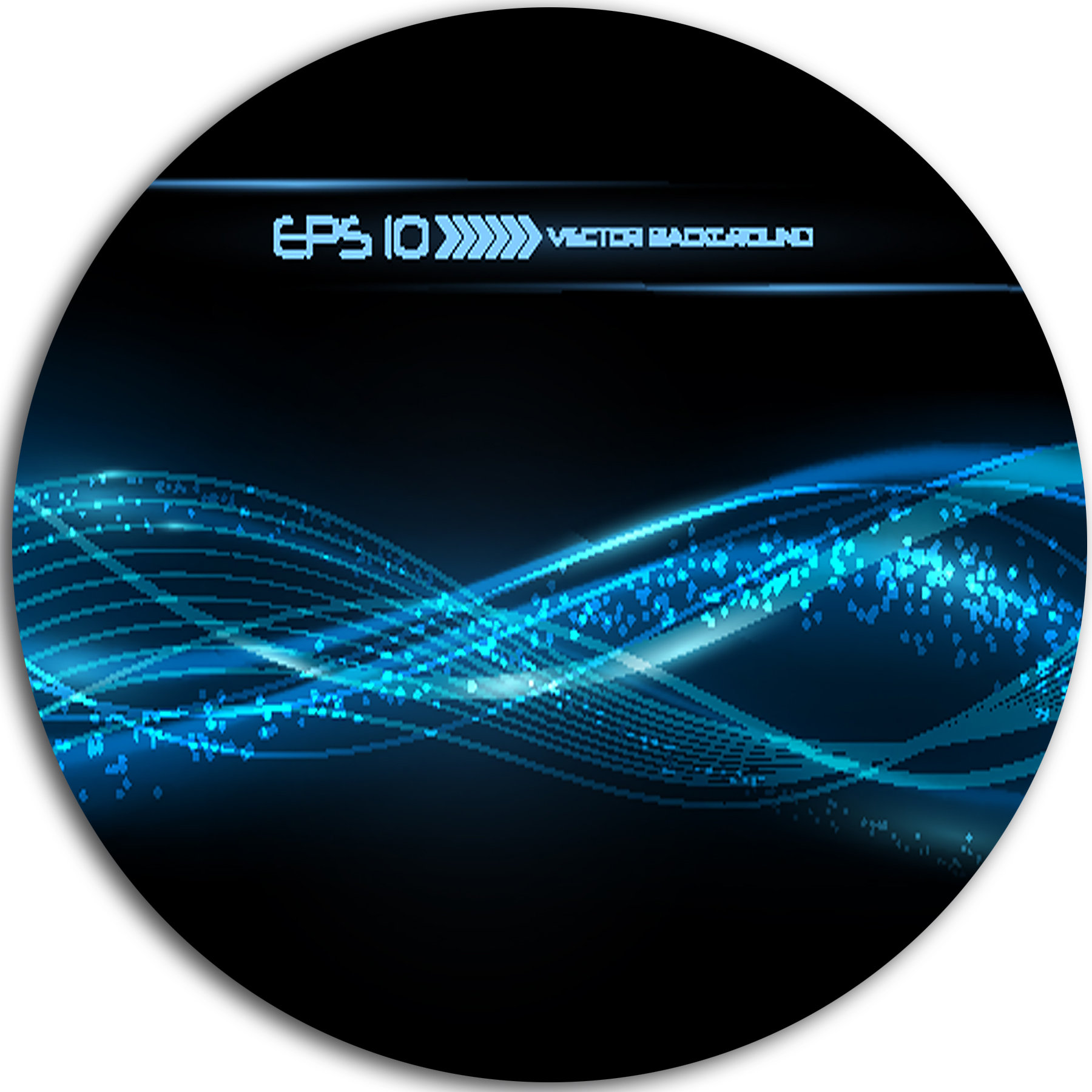 Blue Abstract Vector Pattern, Contemporary Disc Metal Wall Art, Disc of ...