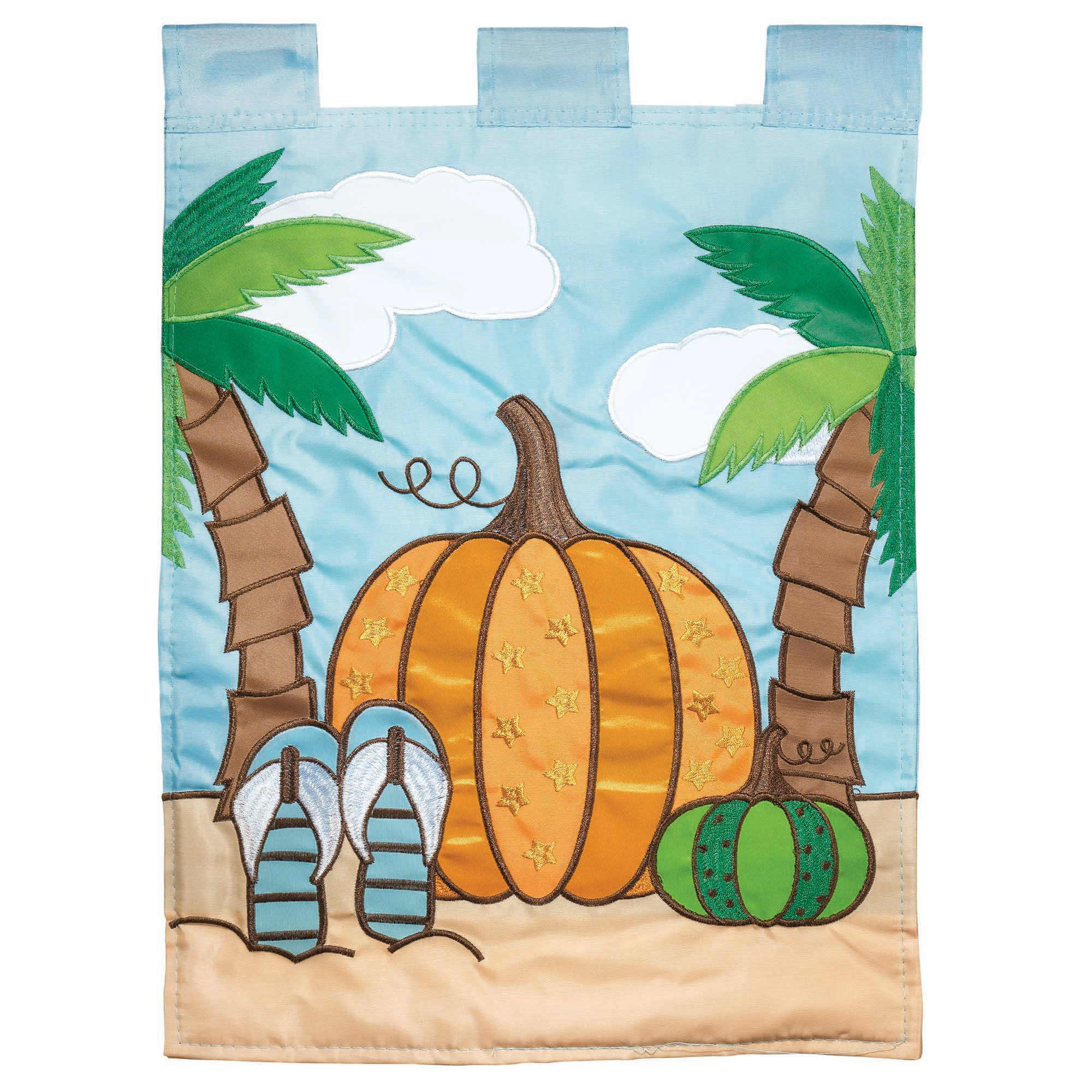 Fall Beach Double Applique Flag - Traditional - Flags And Flagpoles ...