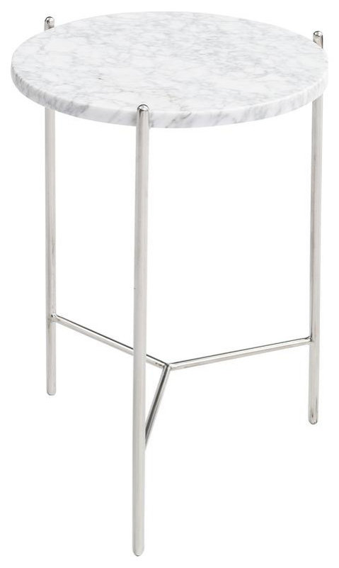 Bolt End Table 24 White Marble Top - Contemporary - Side Tables And End ...