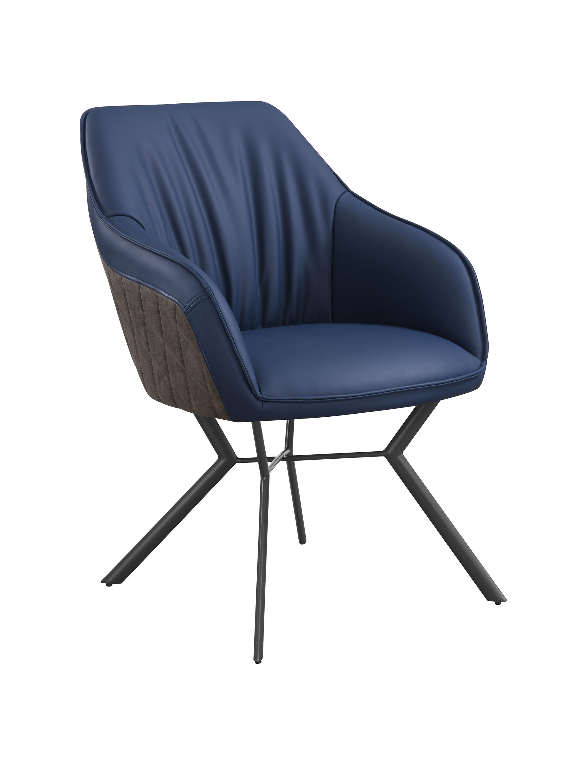 Mayer Upholstered Tufted Side Chairs, Set of 2 Blue and Brown ...