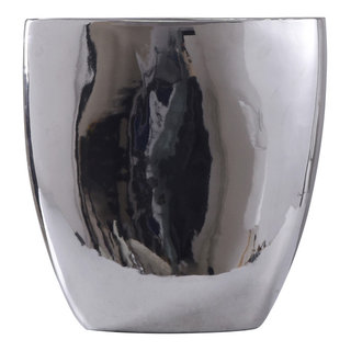 Darius Vase Small Chrome Finish on Ceramic - Contemporary - Vases - by ...