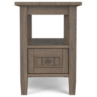 Lev SOLID WOOD 14" Wide Rectangle Transitional Narrow End Table in ...