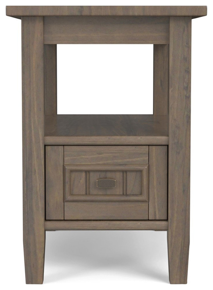 Lev SOLID WOOD 14" Wide Rectangle Transitional Narrow End Table in ...