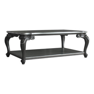 ACME Delphine Rectangle Coffee Table, Charcoal Finish - Victorian ...