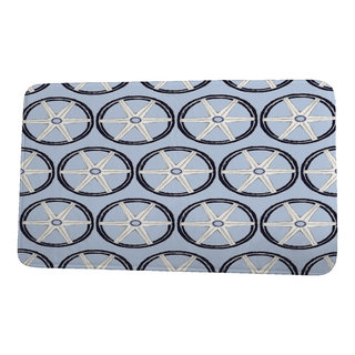 Nantucket Nautical Geo Lines Geometric Print Bath Mat, 17"x24" - Beach ...