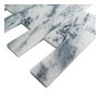 Tnmsg-06 White And Blue Polished Marble 2x8 Subway Tile Backsplash ...