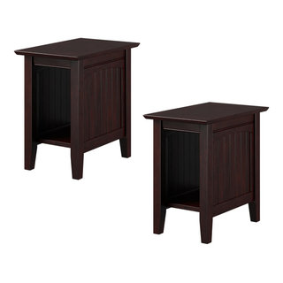 Afi Nantucket Solid Hardwood Side Table Set of 2 Black Espresso ...